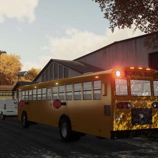 Blue Bird School Bus v2.0 FS22 Mod | Farming Simulator 22 Mod