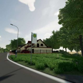 Bus Stop Sign (Prefab) v1.0 FS22 Mod | Farming Simulator 22 Mod