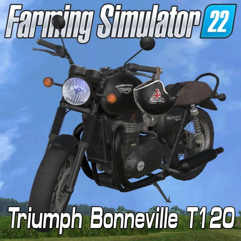 Classic motorcycle Triumph Bonneville T120 black v1.0 FS22 Mod ...