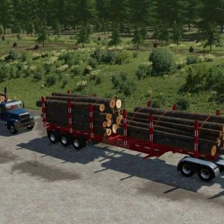 Hallbilt MFG Tri Axle Log Trailer v1.0 FS22 Mod | Farming Simulator 22 Mod