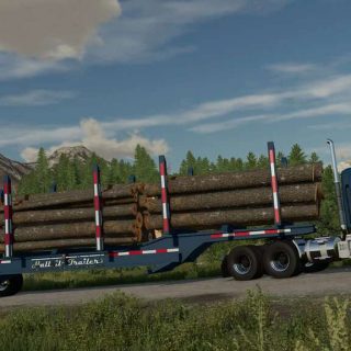 Hallbilt MFG Tri Axle Log Trailer v1.0 FS22 Mod | Farming Simulator 22 Mod