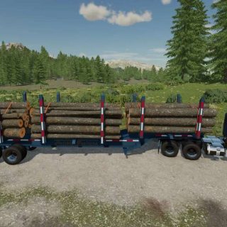 Hallbilt MFG Tri Axle Log Trailer v1.0 FS22 Mod | Farming Simulator 22 Mod