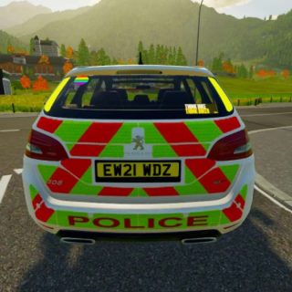 UK Police Peugeot 308 SW 2021 v1.0 FS22 Mod | Farming Simulator 22 Mod