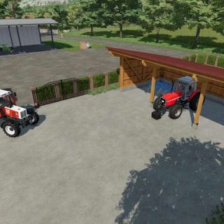 Brick Fence With Sliding Gates v1.0 FS22 Mod | Farming Simulator 22 Mod