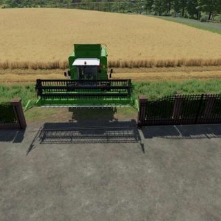 Brick Fence With Sliding Gates v1.0 FS22 Mod | Farming Simulator 22 Mod
