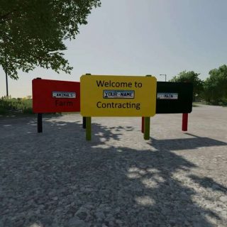 Customizable Farm Sign v1.0 FS22 Mod | Farming Simulator 22 Mod