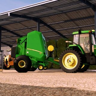 John Deere 560M with Net Wrap Addon v1.0 FS22 Mod | Farming Simulator 22 Mod