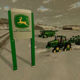John Deere Dealer Sign v1.1 FS22 Mod | Farming Simulator 22 Mod