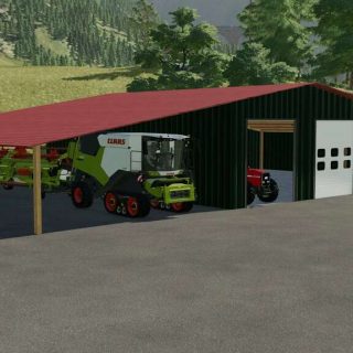 Machineshed With Canopy Roof v1.0 FS22 Mod | Farming Simulator 22 Mod