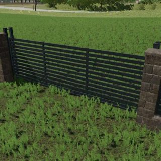Rustic Brick And Metal Fence v1.0.0.1 FS22 Mod | Farming Simulator 22 Mod
