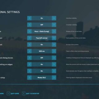 Additional Game Settings v1.1 FS22 Mod | Farming Simulator 22 Mod