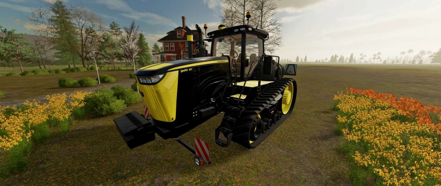 John Deere 9RT Black & Yellow v1.0 FS22 Mod | Farming Simulator 22 Mod