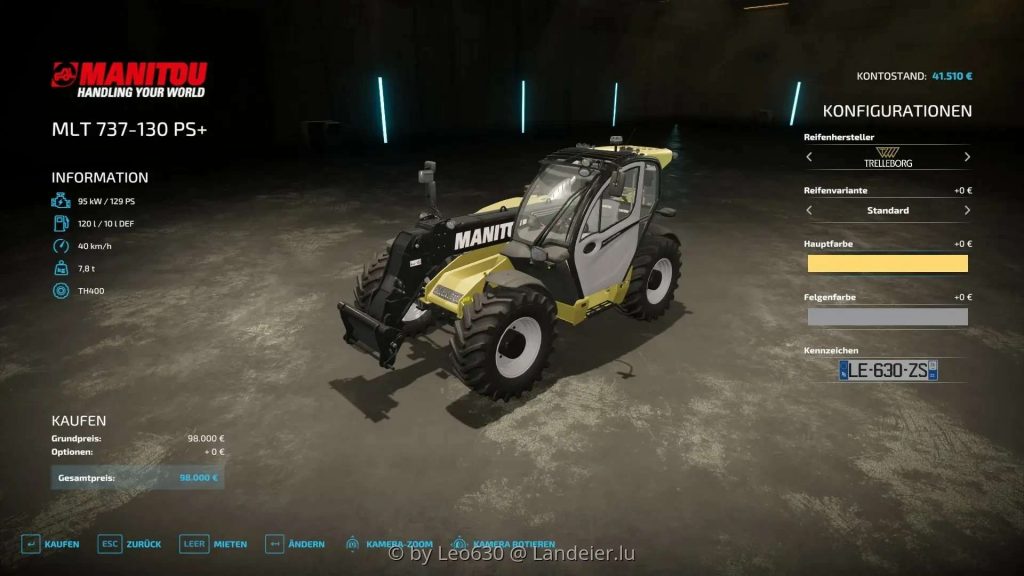 Manitou MLT 737 v1.0 FS22 Mod | Farming Simulator 22 Mod