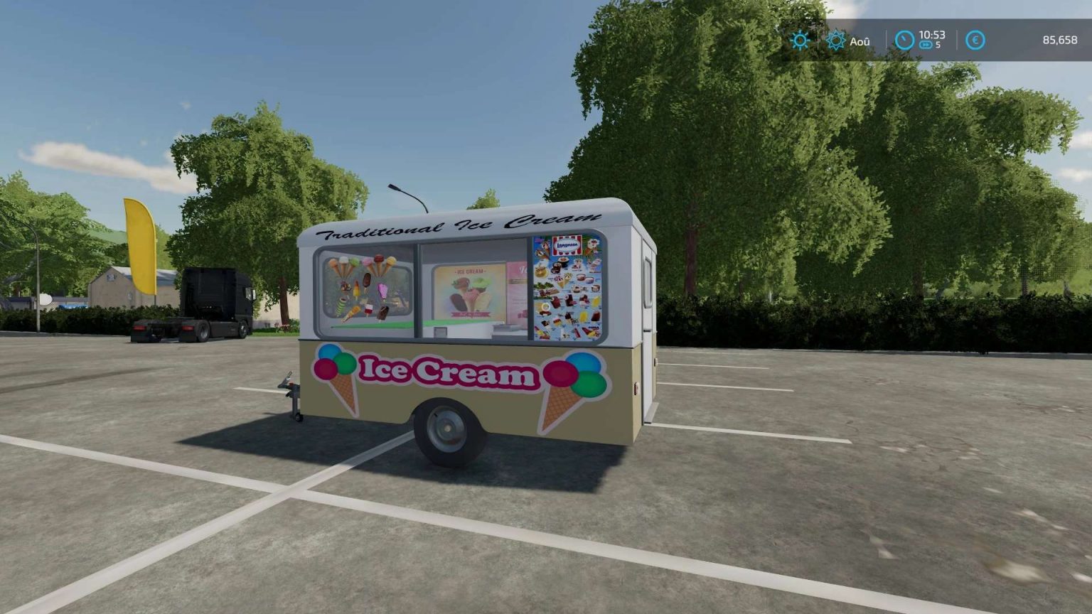 Ice cream trailer v1.0 FS22 Mod | Farming Simulator 22 Mod