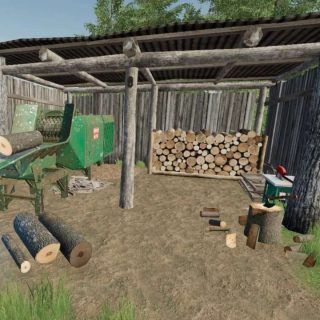 Woodpile with old Jenz HE 700 StA v1.0 FS22 Mod | Farming Simulator 22 Mod