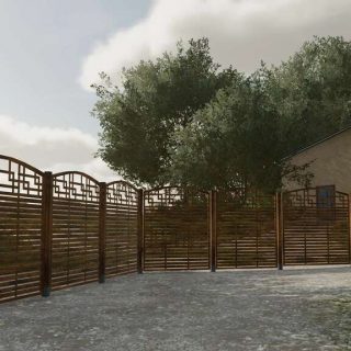 Decorative Wooden Fence v1.0 FS22 Mod | Farming Simulator 22 Mod