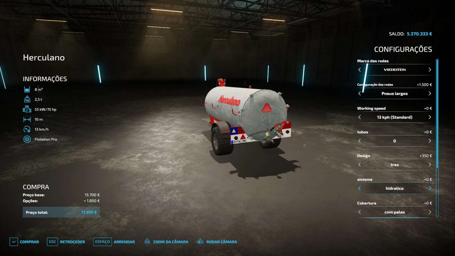 Cisterna Herculano 8000l v1.1 FS22 Mod | Farming Simulator 22 Mod