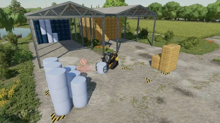 Steel Object Storage Sheds v1.0 FS22 Mod | Farming Simulator 22 Mod