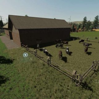 Cow Barn With Garage v1.0.0.1 FS22 Mod | Farming Simulator 22 Mod