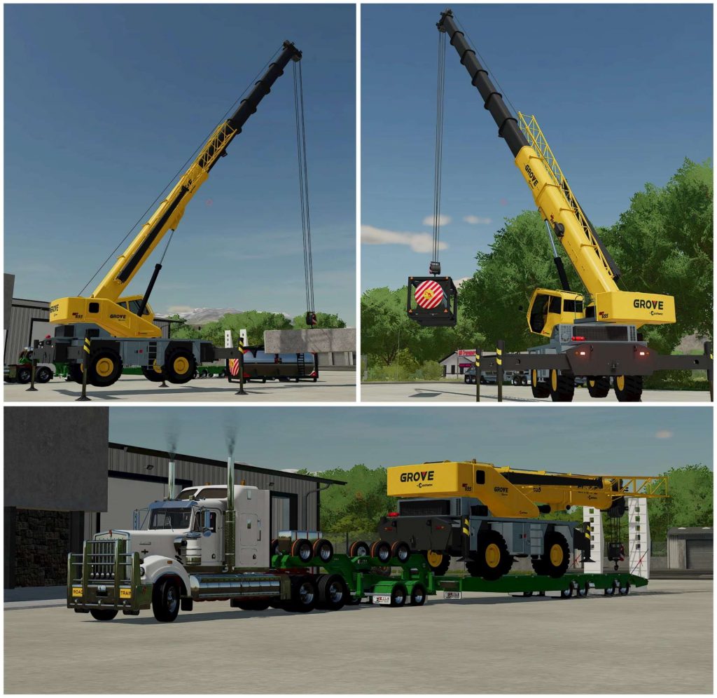 Grove GRT 655 Rough Terrain Crane v1.0 FS22 Mod | Farming Simulator 22 Mod