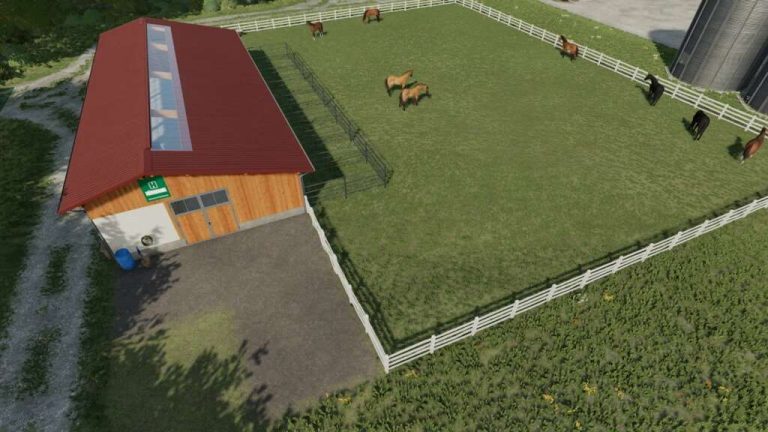 Horse Stable With Paddocks v1.1 FS22 Mod | Farming Simulator 22 Mod
