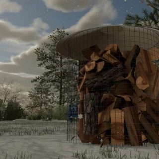 Round Firewood Storage v1.0 FS22 Mod | Farming Simulator 22 Mod