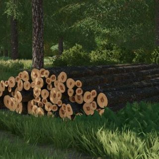 Wooden Pile Prefab v1.0 FS22 Mod | Farming Simulator 22 Mod
