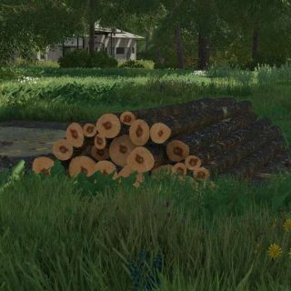 Wooden Pile Prefab v1.0 FS22 Mod | Farming Simulator 22 Mod