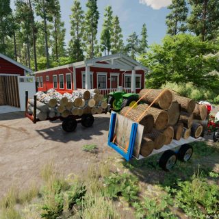 Od homemade style log trailer V1.0 FS22 Mod | Farming Simulator 22 Mod