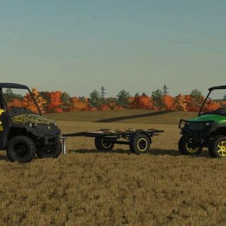 John Deere XUV865E And Cargo Cart v2.0 FS22 Mod | Farming Simulator 22 Mod
