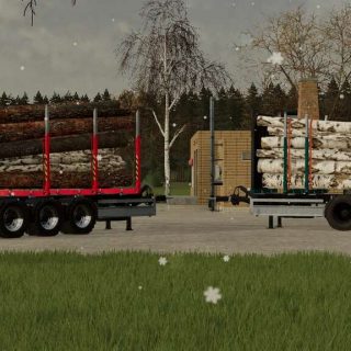 Lizard Short Wood Trailer Pack v1.0.1 FS22 Mod | Farming Simulator 22 Mod