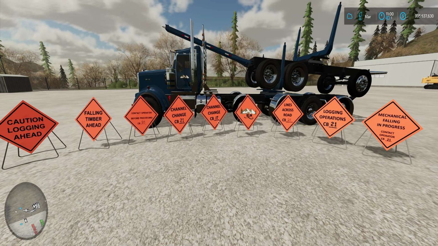 Logging Sign Pack v1.0 FS22 Mod | Farming Simulator 22 Mod