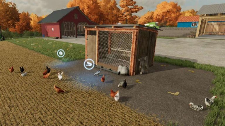 Open Chicken Coop v1.0 FS22 Mod | Farming Simulator 22 Mod