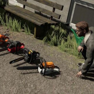 Placeable Decoration Chainsaws v1.0 FS22 Mod | Farming Simulator 22 Mod