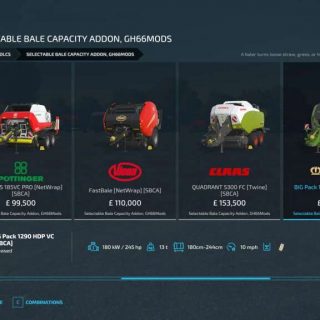 Selectable Bale Capacity Addon v1.1 FS22 Mod | Farming Simulator 22 Mod