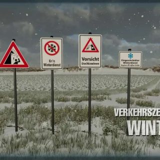 Traffic Signs Winter v1.0 FS22 Mod | Farming Simulator 22 Mod