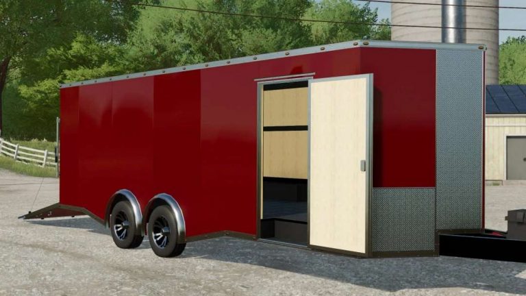2022 24ft Enclosed Trailer v1.0 FS22 Mod | Farming Simulator 22 Mod