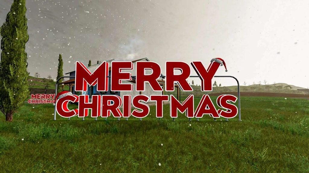 Christmas Yard Sign For Decoration V1.0 FS22 Mod | Farming Simulator 22 Mod