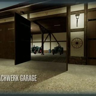 Old Half Timbered Garage v1.0 FS22 Mod | Farming Simulator 22 Mod