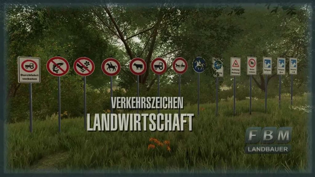 Traffic sign agriculture v1.0 FS22 Mod | Farming Simulator 22 Mod