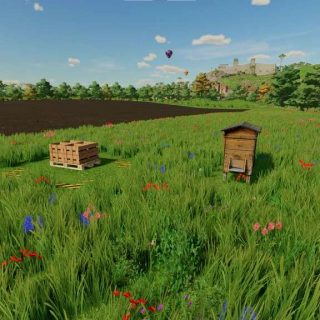 Wooden Hive For Bees v1.0 FS22 Mod | Farming Simulator 22 Mod