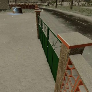 Brick Fence And Metal Gate v1.0 FS22 Mod | Farming Simulator 22 Mod