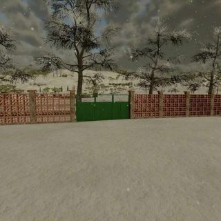 Brick Fence And Metal Gate v1.0 FS22 Mod | Farming Simulator 22 Mod