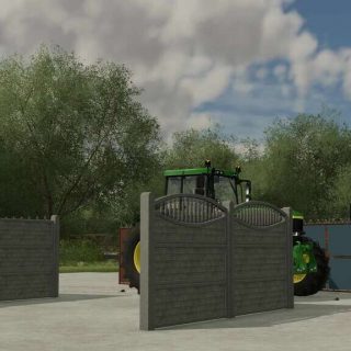 Concrete Fence With Gates v1.1 FS22 Mod | Farming Simulator 22 Mod