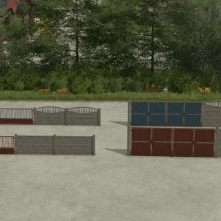 Concrete Fence With Gates v1.1 FS22 Mod | Farming Simulator 22 Mod