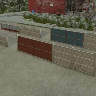 Concrete Fence With Gates v1.1 FS22 Mod | Farming Simulator 22 Mod