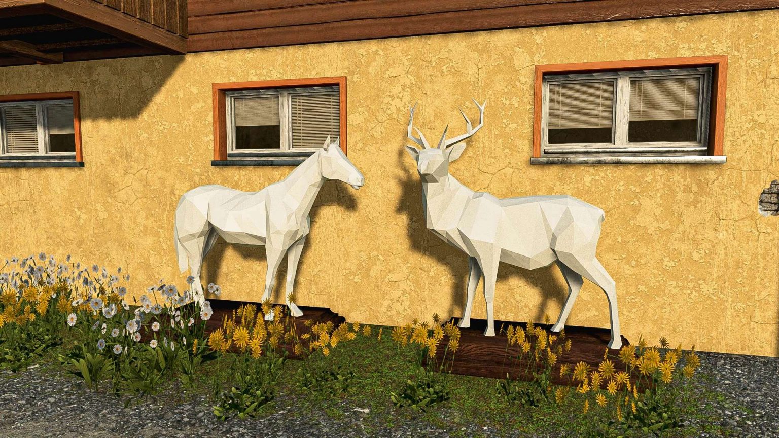 Decorative Sculptures Pack V1.0 FS22 Mod | Farming Simulator 22 Mod