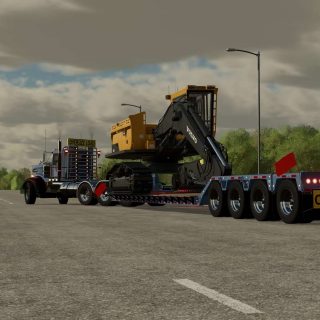 Globe 50 ton lowboy v1.0 FS22 Mod | Farming Simulator 22 Mod