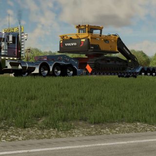 Globe 50 ton lowboy v1.0 FS22 Mod | Farming Simulator 22 Mod