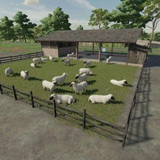 Sheep Barn Old School v1.0 FS22 Mod | Farming Simulator 22 Mod